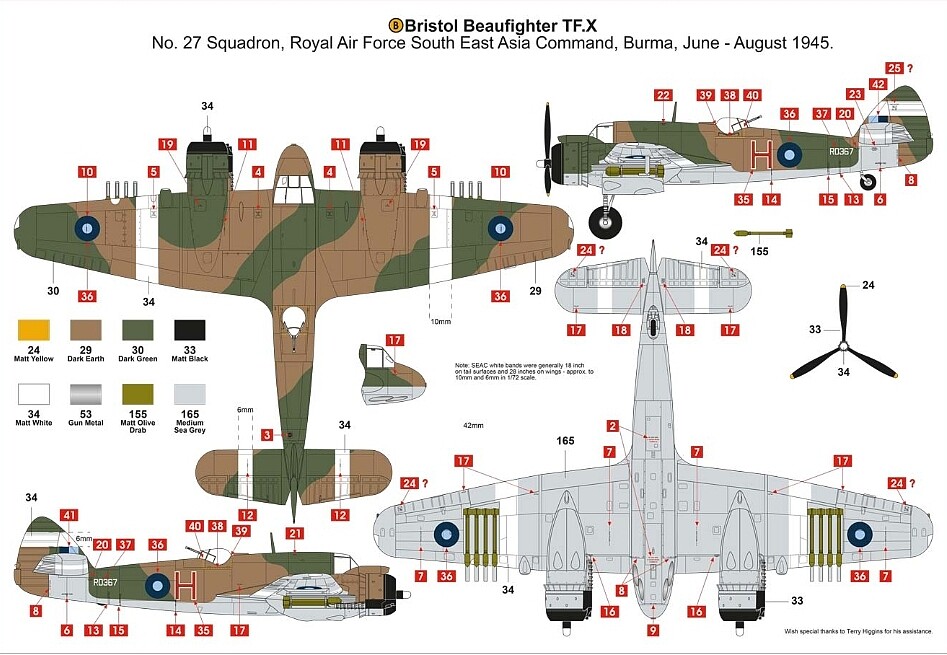 Bristol Beaufighter TF X Long-Range Heavy Fighter -- Plastic Model ...