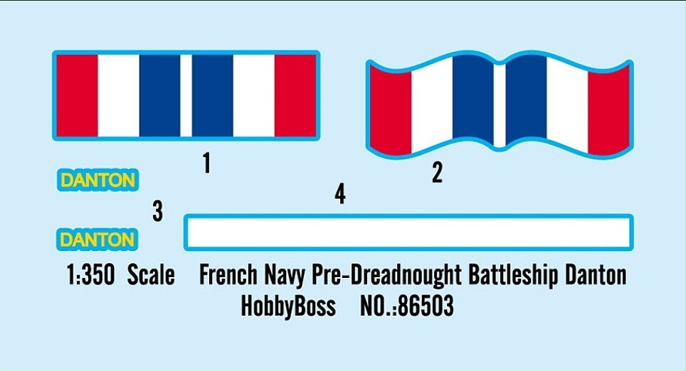 French Navy Pre-Dreadnought Battleship Danton -- Plastic Model Ship Kit ...