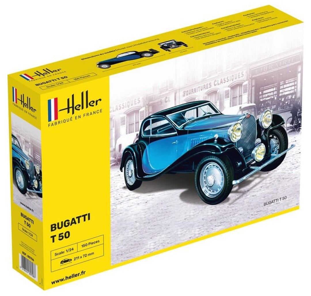 Bugatti T50 Car -- Plastic Model Car Kit -- 1/24 Scale -- #80706 ...