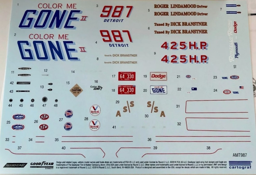 Color Me Gone 1964 Dodge 300 Superstock -- Plastic Model Car Kit -- 1/ ...