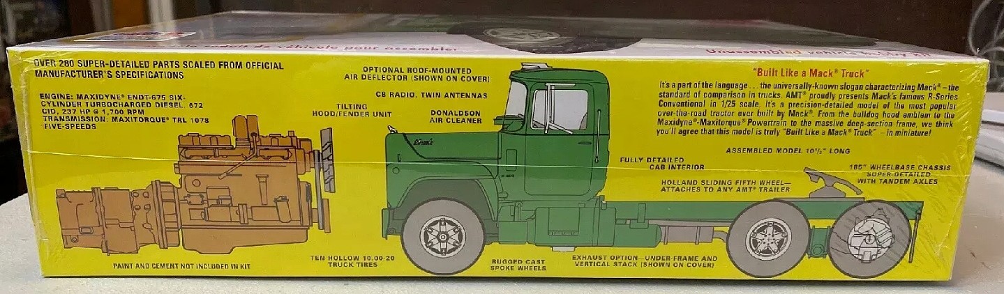 Mack R685ST Semi Tractor -- Plastic Model Truck Kit -- 1/25 -- #1039-06 ...