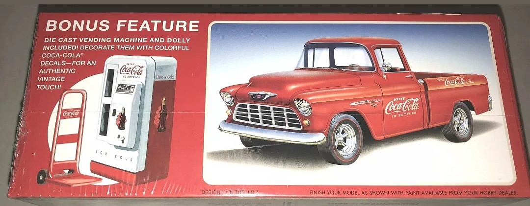 1955 Chevy Cameo Pickup (Coca-Cola) -- Plastic Model Car Kit -- 1/25 ...