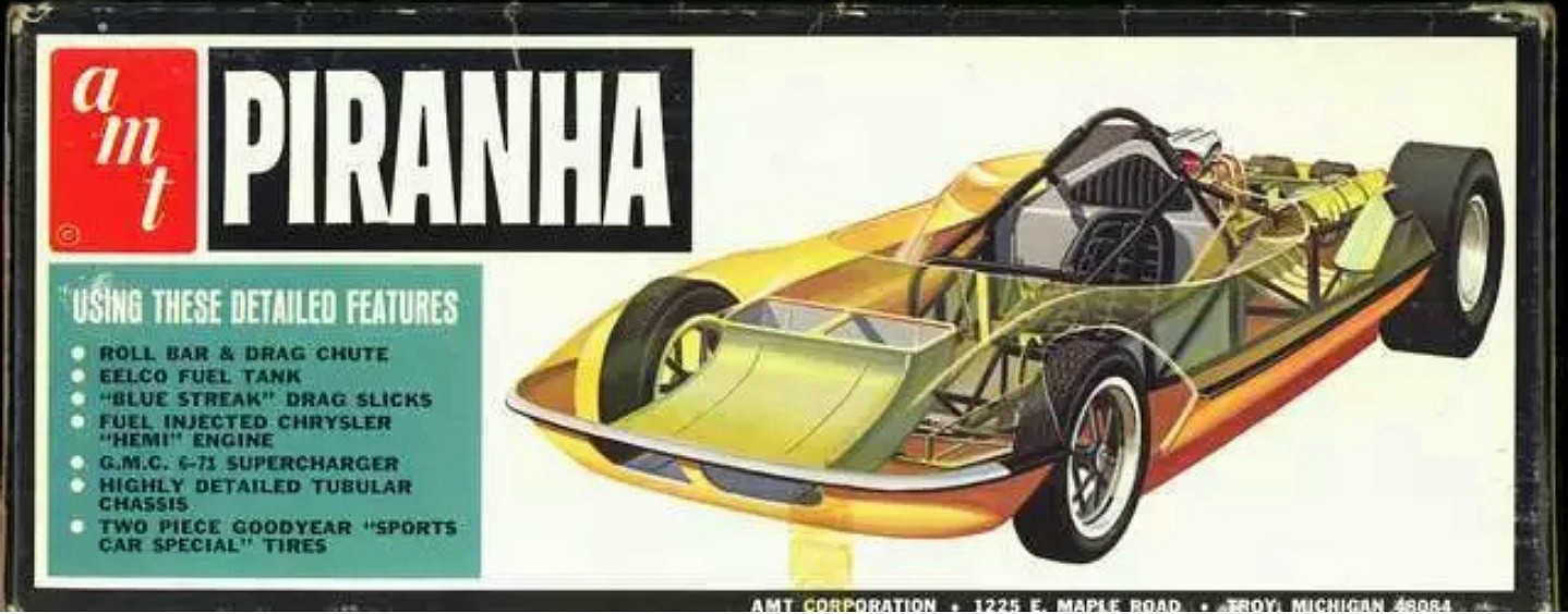 Gallery Pictures AMT Piranha Dragster Plastic Model Car Kit 1/25 Scale ...