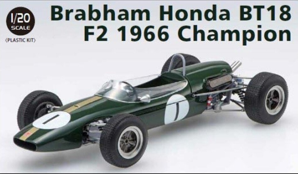 1966 Brabham Honda BT18 F2 Champion Race Car -- Plastic Model Car Vehicle Kit -- 1/20 Scale ...
