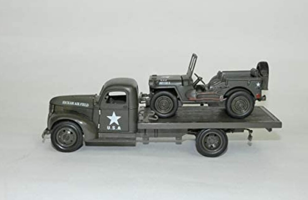 41' Chevy Military Flatbed truck w/ Willys Jeep -- Diecast Military ...