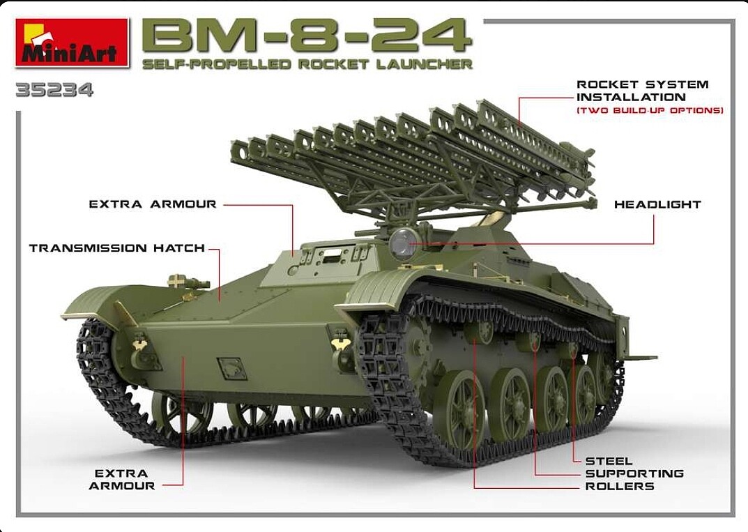BM8-24 Self-Propelled Rocket Launcher -- Plastic Model Kit -- 1/35 ...