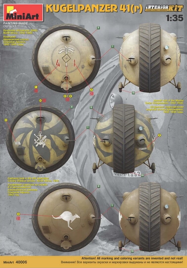 Kugelpanzer 41(r) Ball Tank w/Interior -- Plastic Model Tank Kit -- 1/ ...