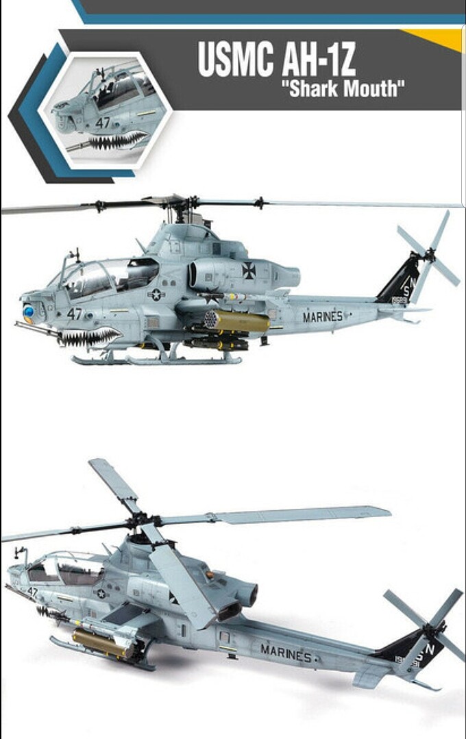 AH1Z Shark Mouth USMC -- Plastic Model Attack Helicopter Kit -- 1/35 ...