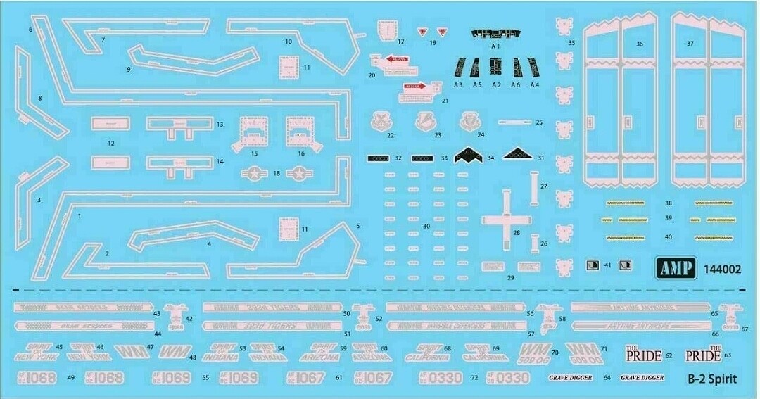 US B2 Spirit Bomber -- Plastic Model Airplane Kit -- 1/144 Scale ...