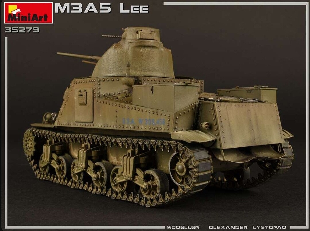 WWII M3A5 Lee Medium Tan -- Plastic Model Tank Kit -- 1/35 Scale ...
