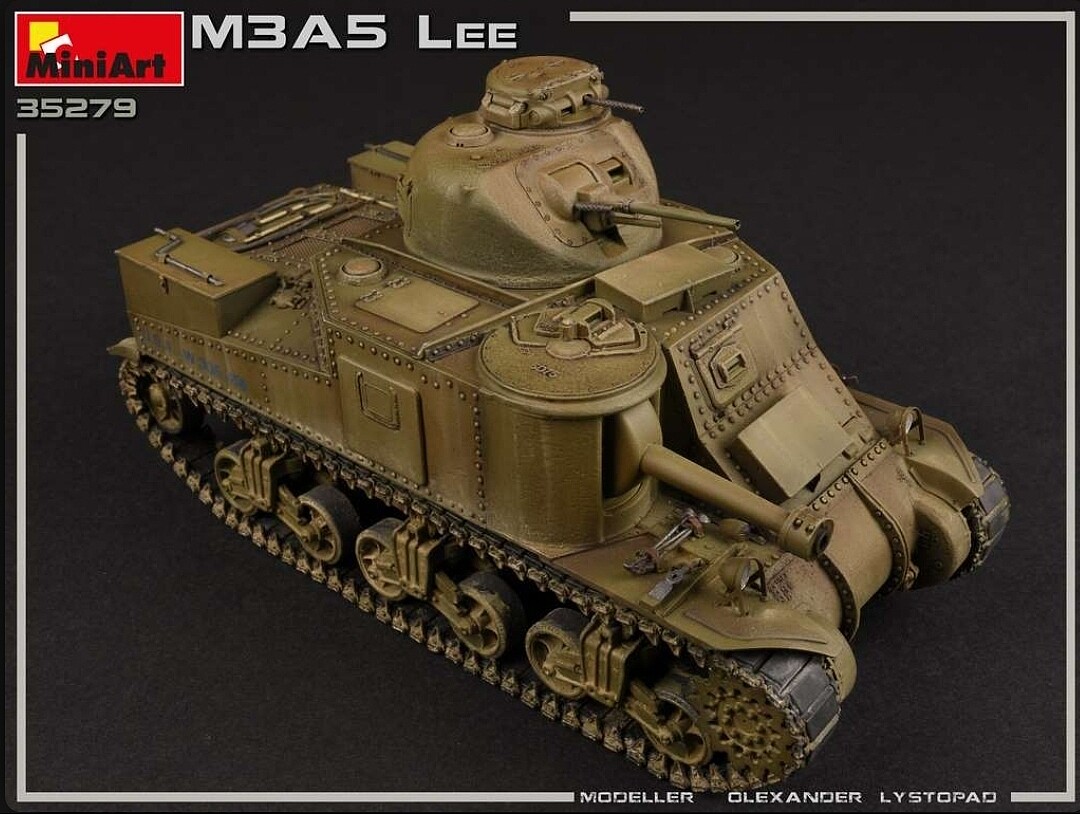 WWII M3A5 Lee Medium Tan -- Plastic Model Tank Kit -- 1/35 Scale ...