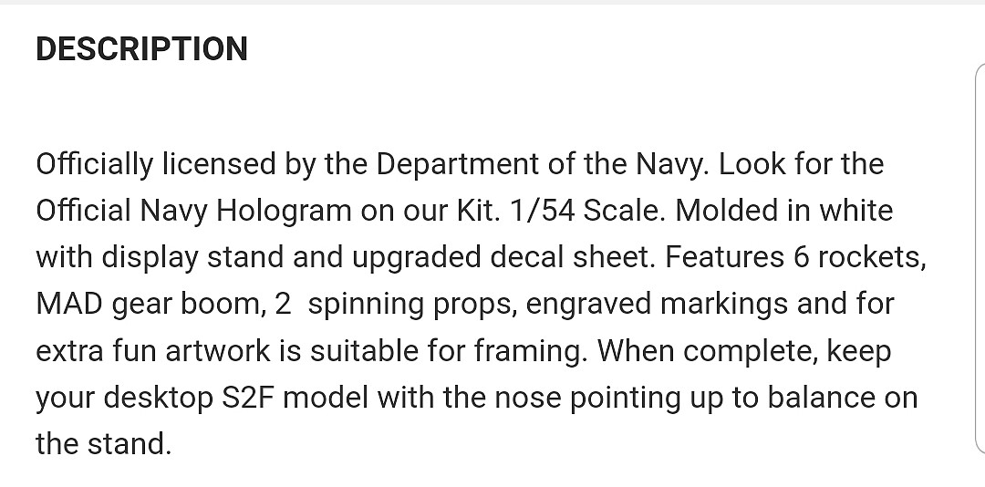 S2F Hunter Killer -- Plastic Model Airplane Kit -- 1/54 Scale -- #145 ...