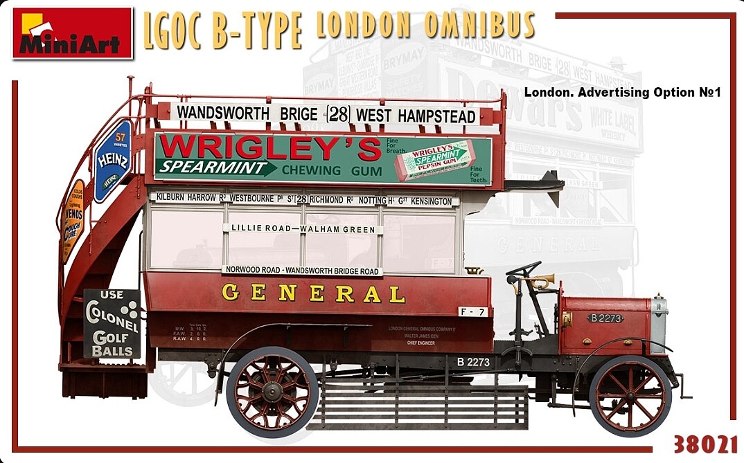 LGOC B-Type London Double Decker Omnibus -- Plastic Model Bus Kit -- 1/ ...