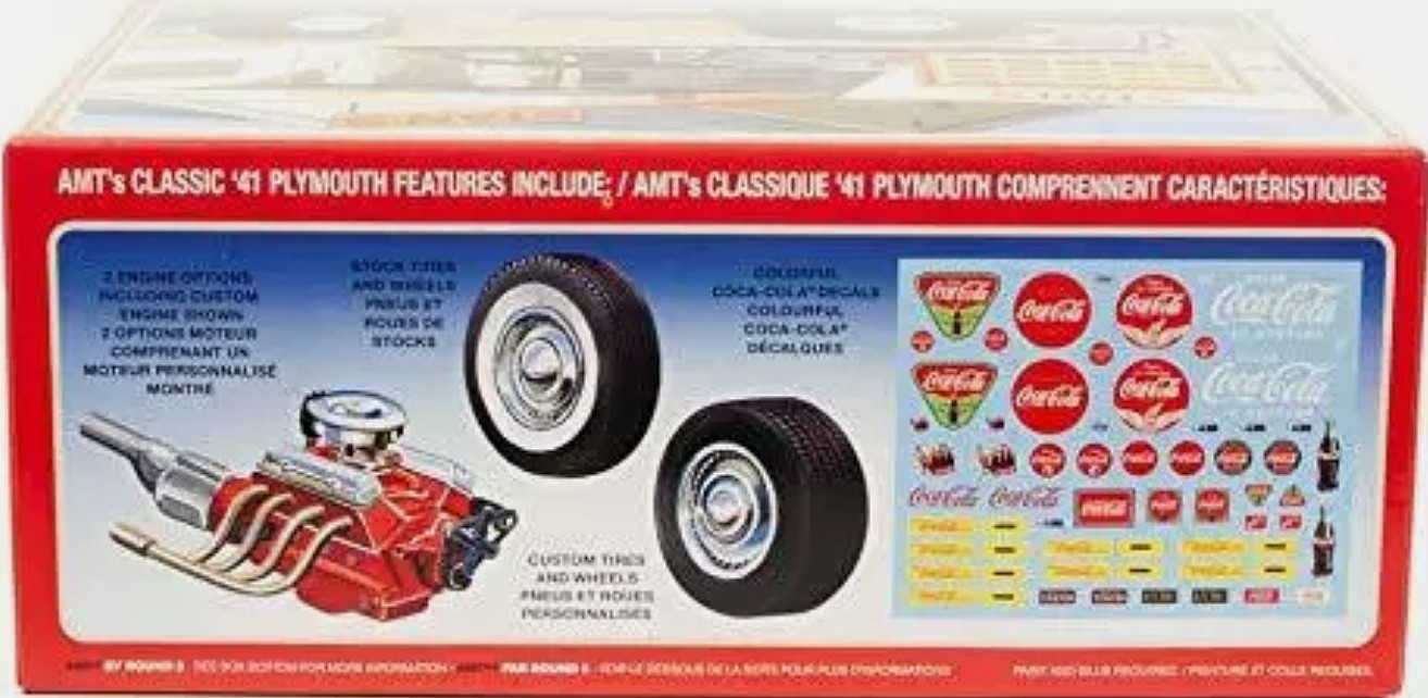 1941 Plymouth Coupe Coca-Cola -- Plastic Model Car Vehicle Kit -- 1/25 ...