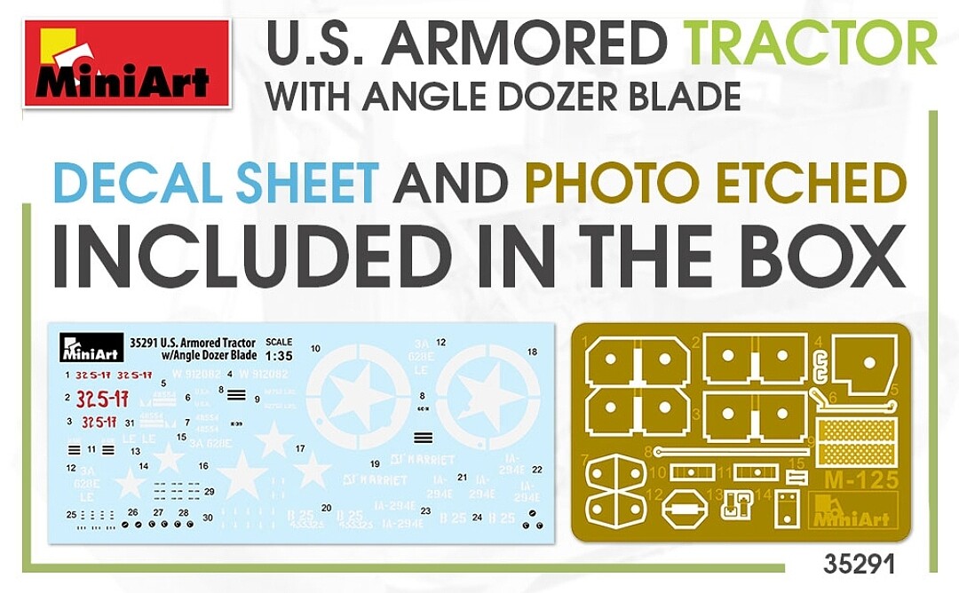 US Armored Tractor w/Angled Dozer Blade -- Plastic Model Kit -- 1/35 ...
