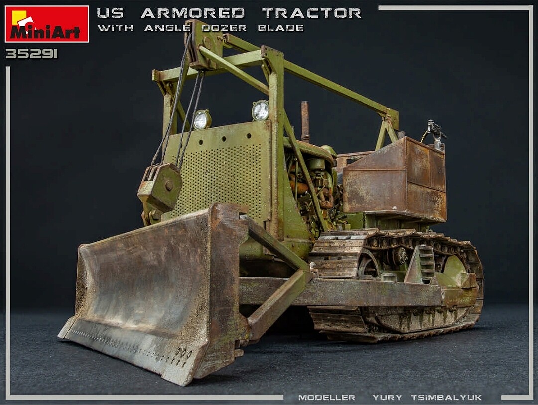 US Armored Tractor w/Angled Dozer Blade -- Plastic Model Kit -- 1/35 ...