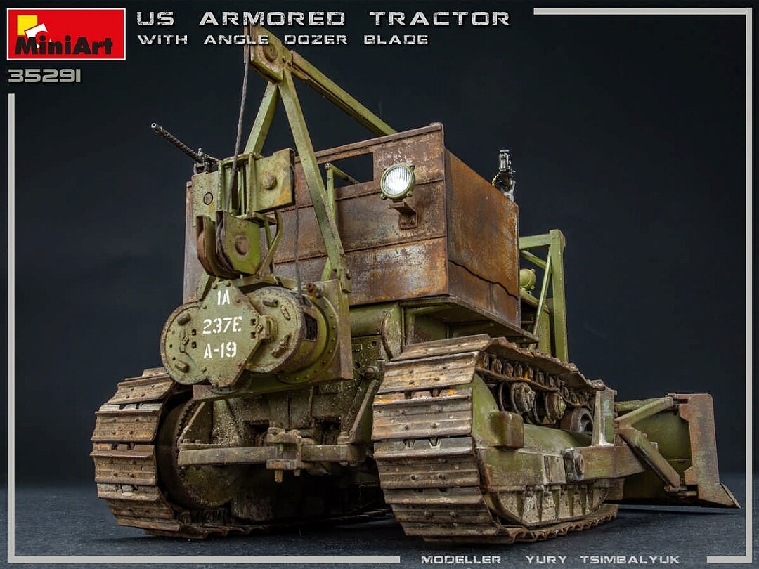 US Armored Tractor w/Angled Dozer Blade -- Plastic Model Kit -- 1/35 ...