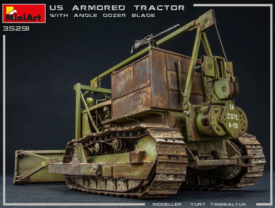 US Armored Tractor w/Angled Dozer Blade -- Plastic Model Kit -- 1/35 ...