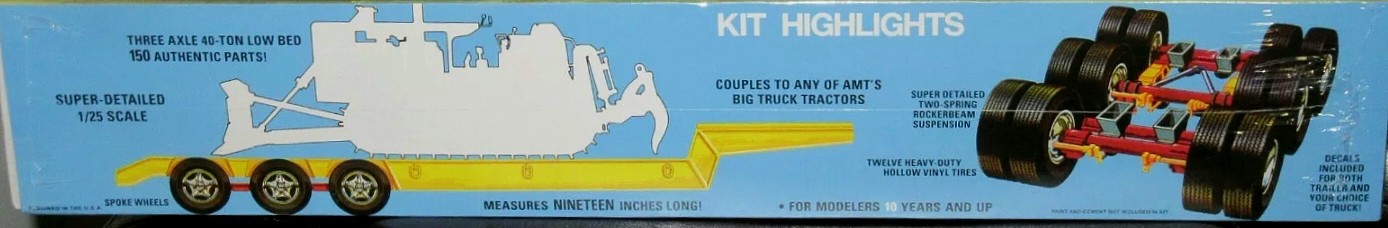 Lowboy Trailer & Bulldozer -- Plastic Model Truck Vehicle Kit -- 1/25 ...