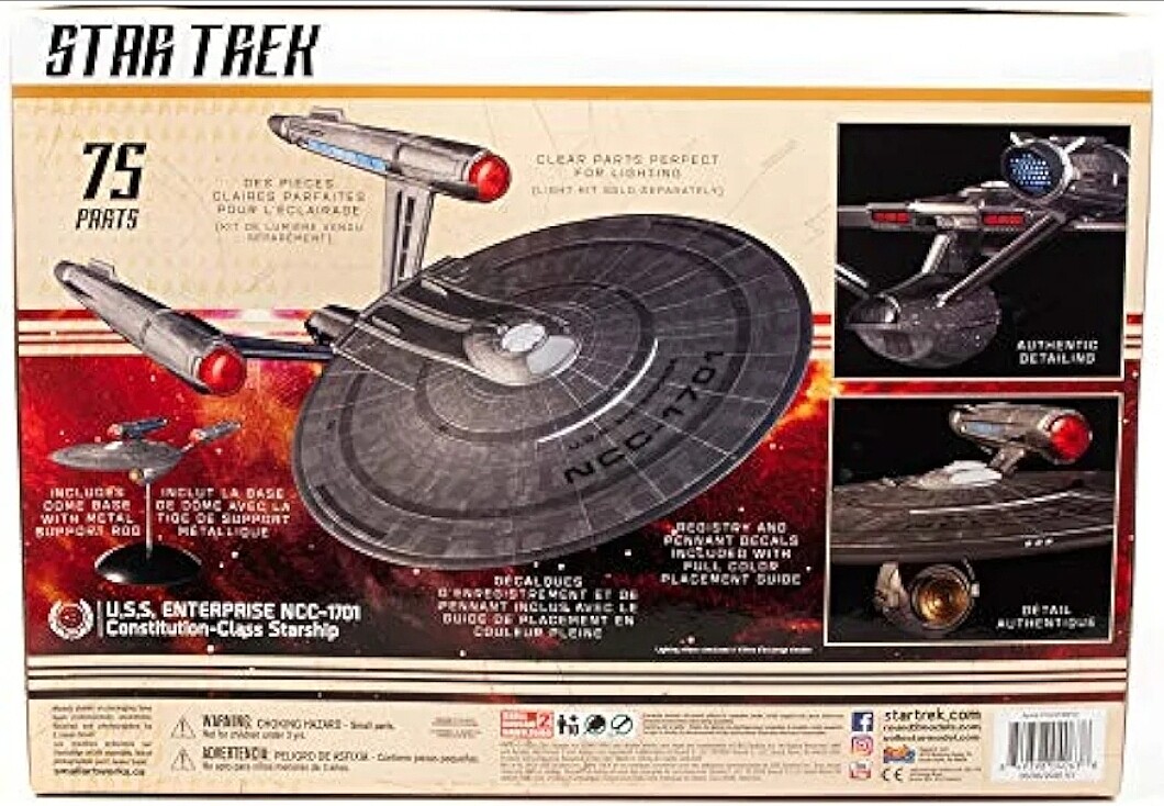 Star Trek USS Enterprise NCC1701 -- Plastic Model Spacecraft kit -- 1/ ...