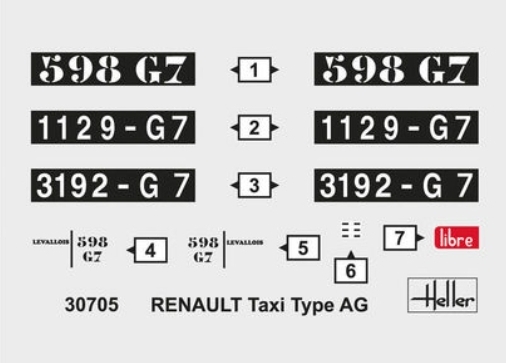 Renault Type AG Taxi -- Plastic Model Car Kit -- 1/24 Scale -- #30705 ...
