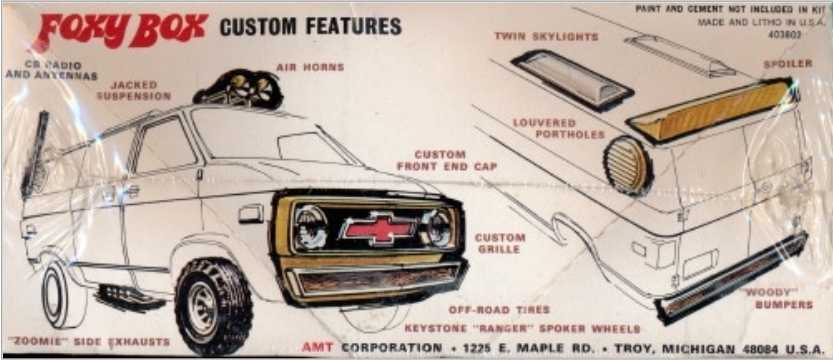 1975 Chevy Van ''Foxy Box'' -- Plastic Model Car Vehicle Kit -- 1/25 ...