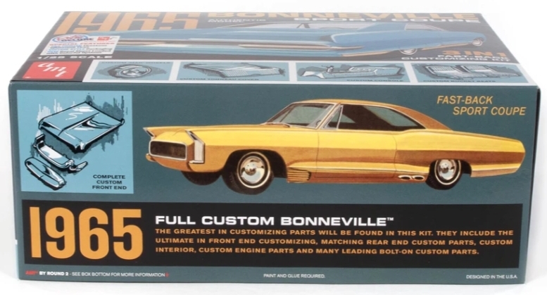 1965 Pontiac Bonneville -- Plastic Model Car Vehicle Kit -- 1/25 Scale ...