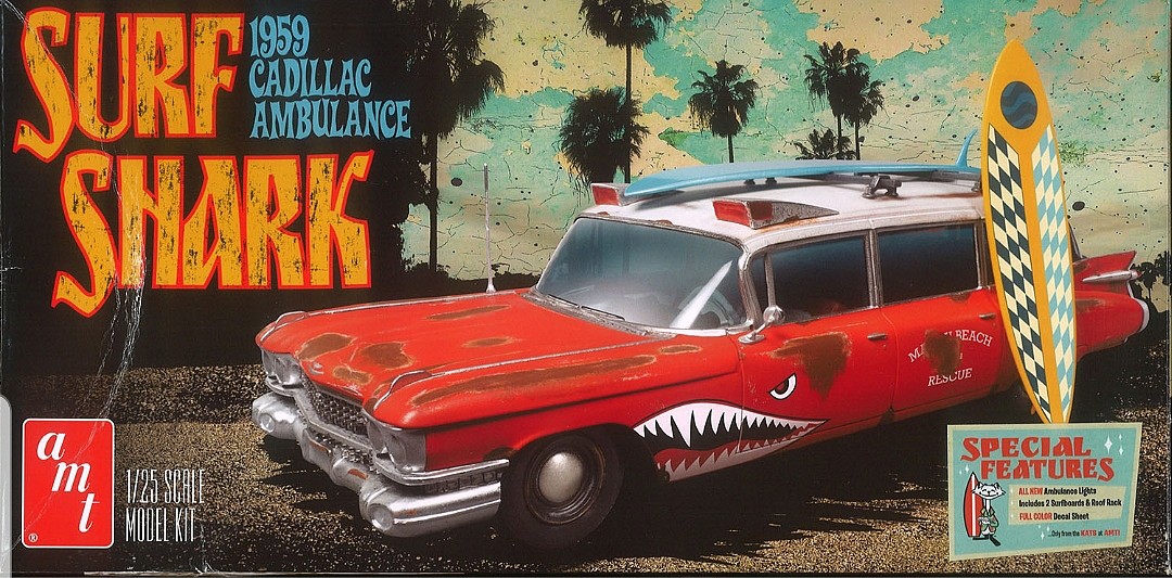 1959 Cadillac Ambulance -- Plastic Model Car Vehicle Kit -- 1/25 Scale ...