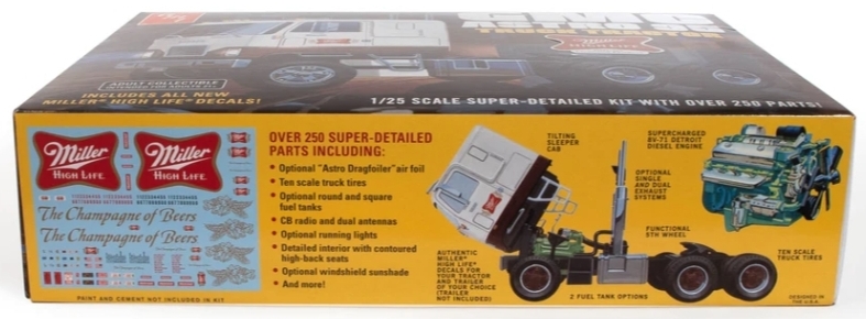 GMC Astro 95 Semi Tractor Miller Beer -- Plastic Model Truck Vehicle ...
