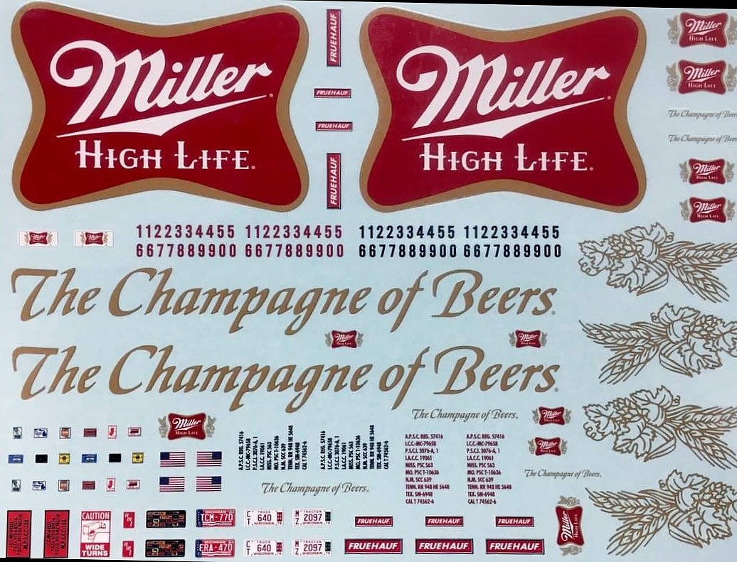 GMC Astro 95 Semi Tractor Miller Beer -- Plastic Model Truck Vehicle ...