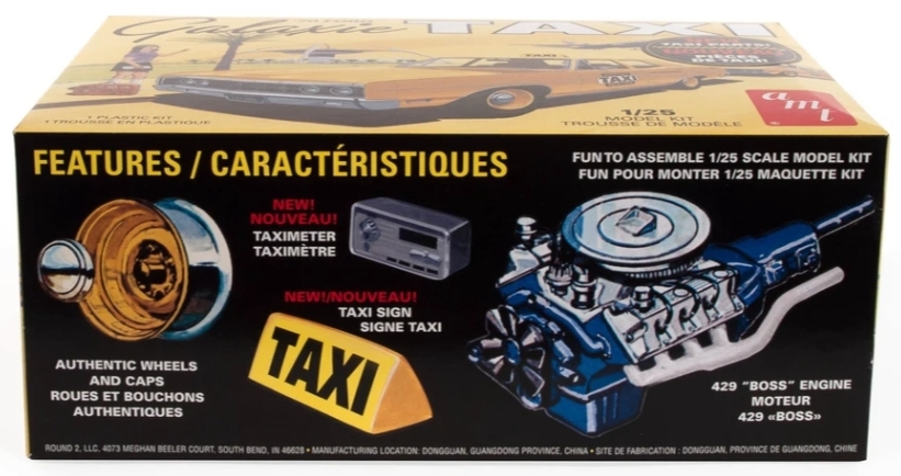 1970 Ford Galaxie Taxi -- Plastic Model Car Vehicle Kit -- 1/25 Scale ...