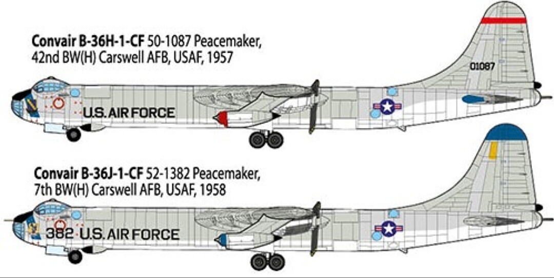 Convair B36D Peacemaker USAF Heavy Bomber -- Plastic Model Airplane Kit ...