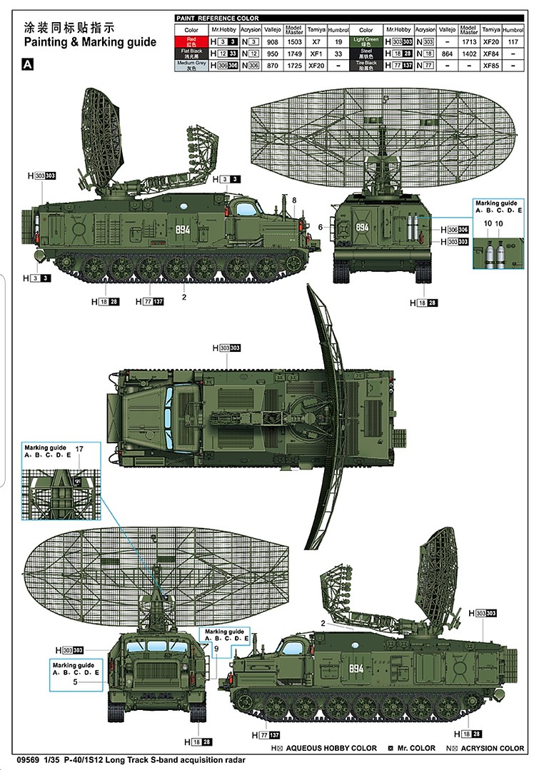 P40/1S12 Long Track S-Band Acquisition Radar -- Plastic Model Vehicle ...