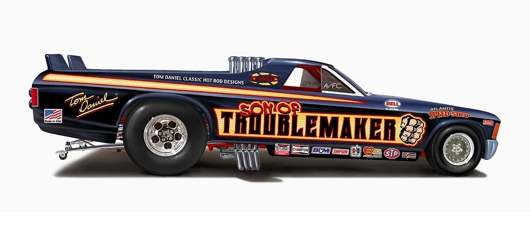 Tom Daniel Son of Troublemaker Funny Car -- Plastic Model Car Kit -- 1/ ...