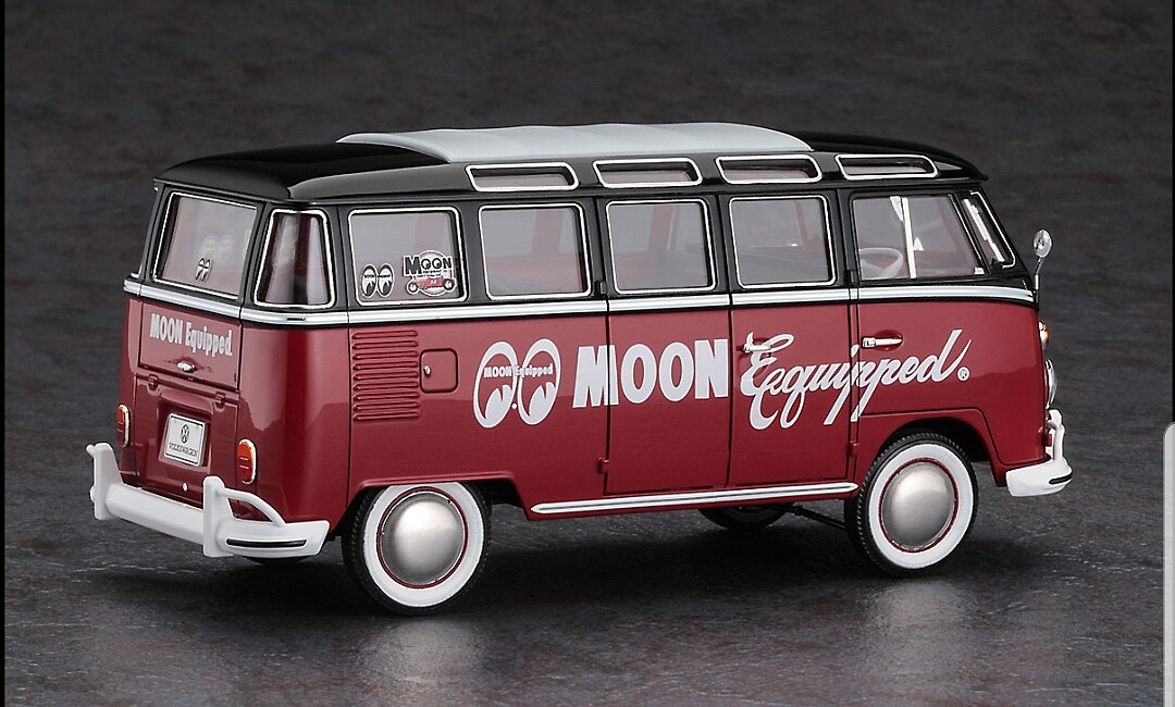 VW Type 2 Micro Bus Moon Delivery Van -- Plastic Model Car Vehicle Kit ...