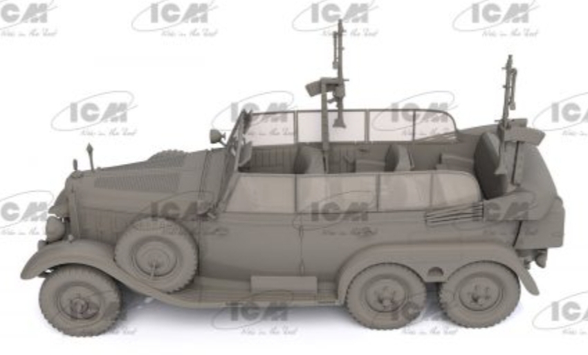 WWII German G4 Staff Car with Armament -- Plastic Model Military ...