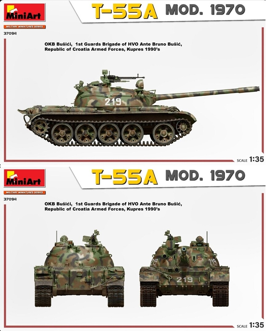Soviet T55A Mod 1970 Tank w/Full Interior -- Plastic Model Military ...