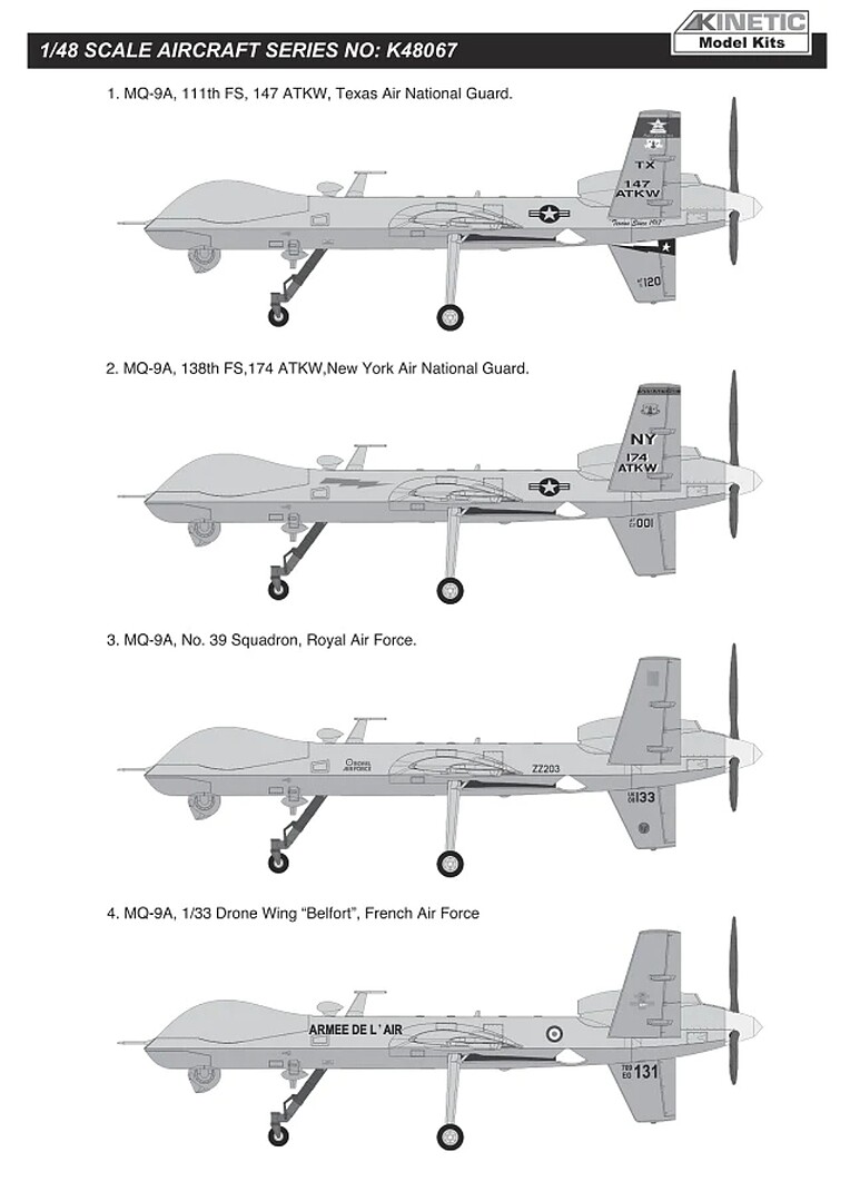 MQ-9 Reaper w/GBU-12 -- Plastic Model Airplane Kit -- 1/48 Scale ...