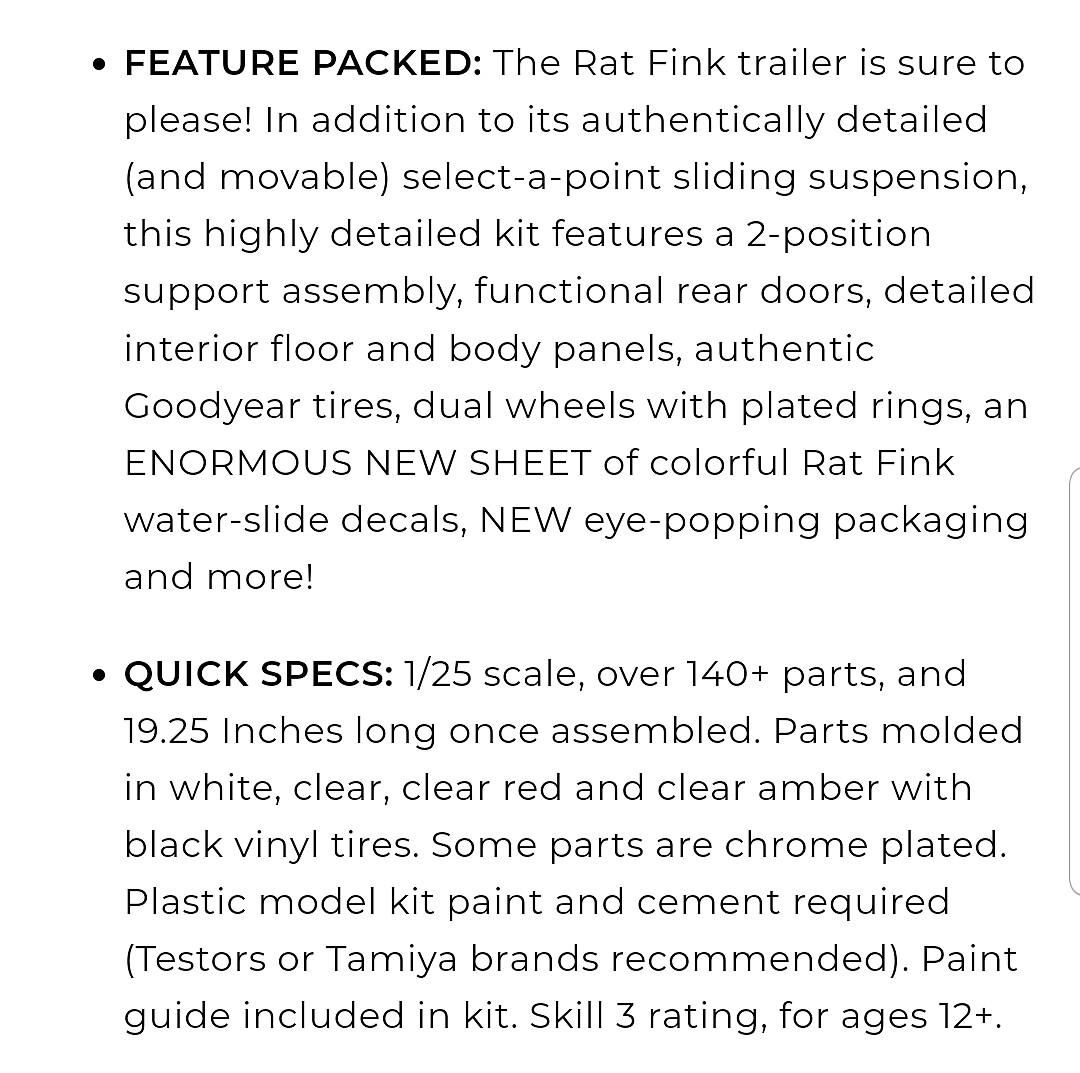 Rat Fink Fruehauf Beaded Trailer Hauler -- Plastic Model Truck Vehicle ...