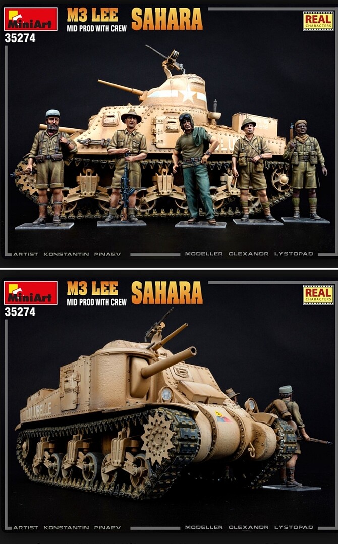 M3 Lee Mid Production Sahara Tank w/5 Crew Pictures