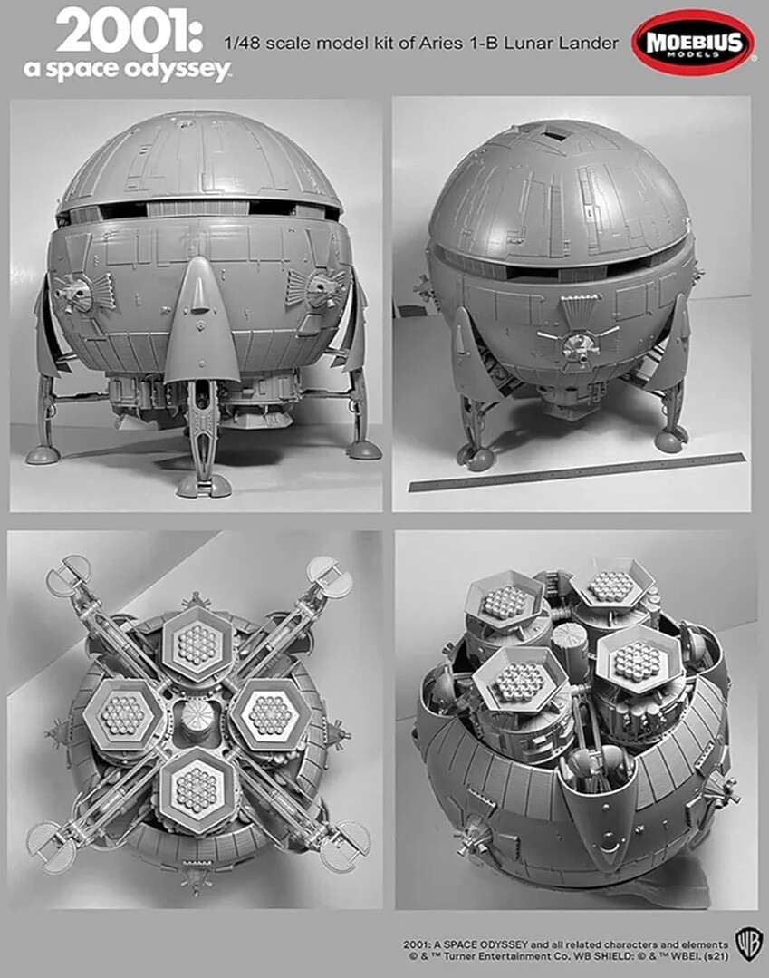 2001 Space Odyssey Aries 1B Lunar Shuttle -- Science Fiction Plastic Model Kit -- 1/48 -- #20017 ...