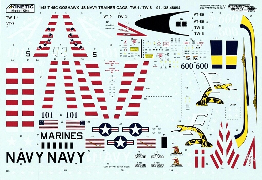 T45C Goshawk USN Jet Aircraft -- Plastic Model Airplane Kit -- 1/48 ...