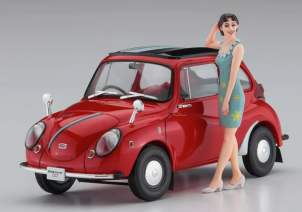 Subaru 360 Young SS w/figure -- Plastic Model Car Vehicle Kit -- 1/24 ...
