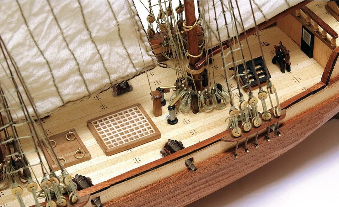 1/100 Albatros 2-Masted American Schooner Sailing Ship (Beginner Level ...