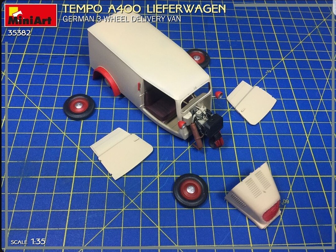 Tempo A400 Lieferewagen German 3-Wheel Delivery Van -- Plastic Model ...