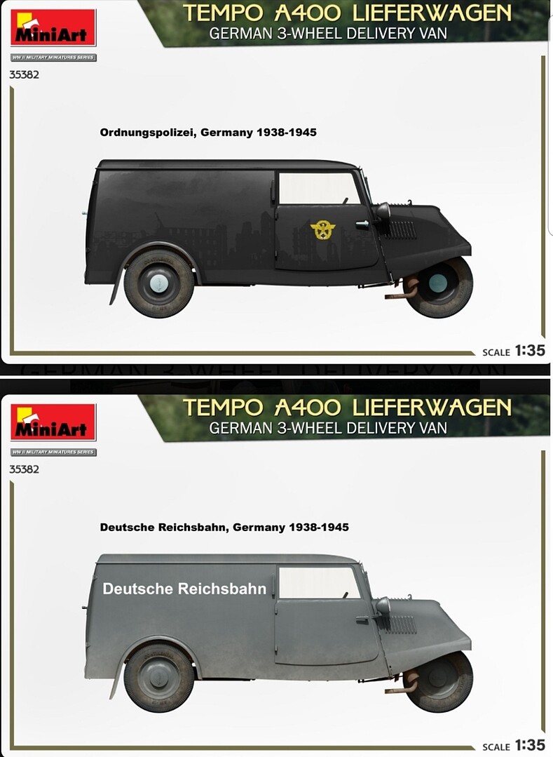 Tempo A400 Lieferewagen German 3-Wheel Delivery Van -- Plastic Model ...