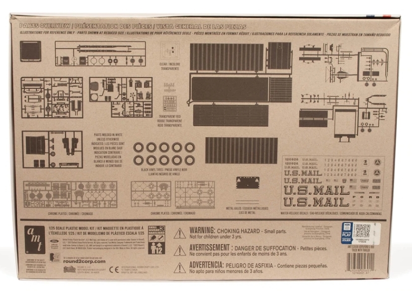 Ford C900 US Mail Truck w/trailer -- Plastic Model Truck Vehicle Kit ...