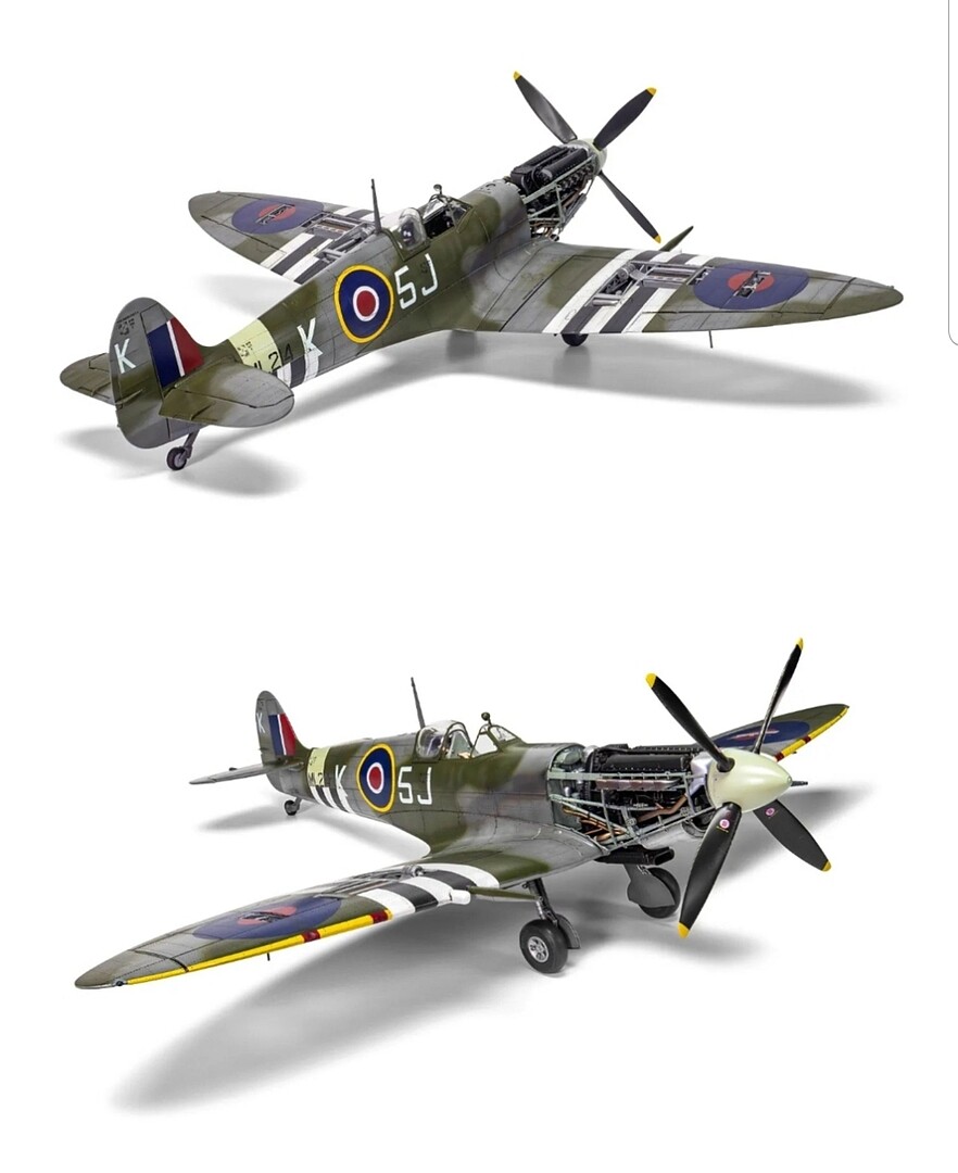 Supermarine Spitfire Mk IXc Aircraft -- Plastic Model Airplane Kit -- 1 ...