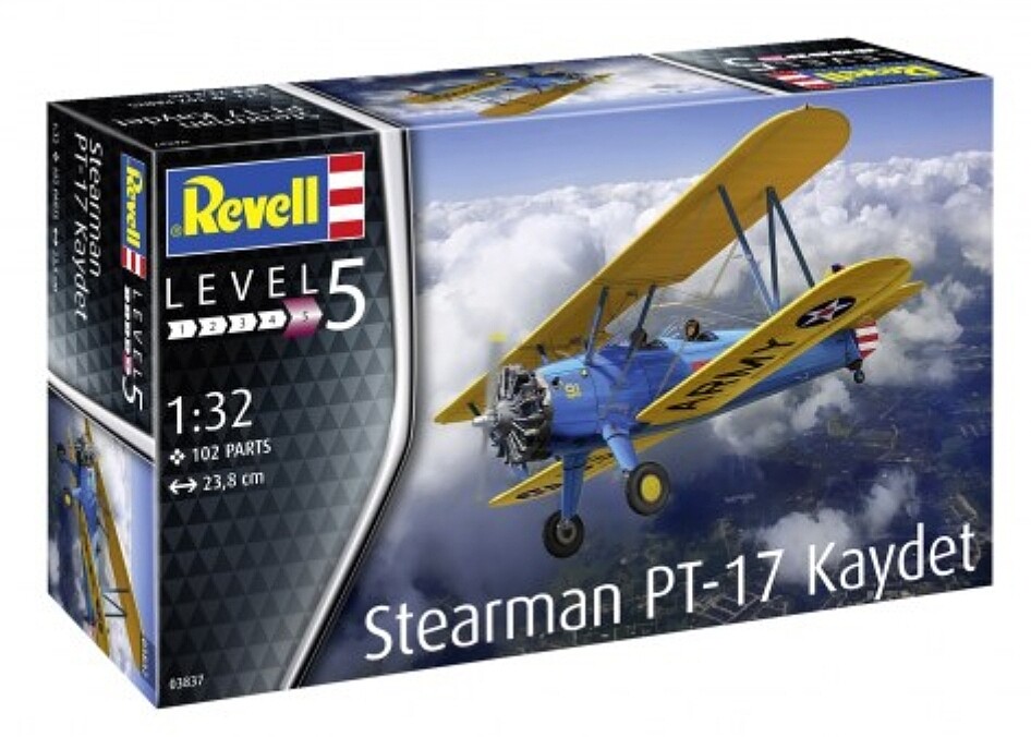 Stearman PT17 Kaydet BiPlane -- Plastic Model Airplane Kit -- 1/32 ...