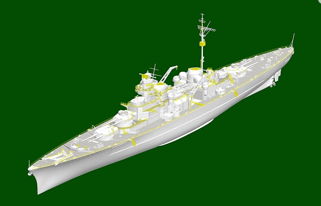 German DKM O Barbarossa Battlecruiser -- Plastic Model Military Ship ...